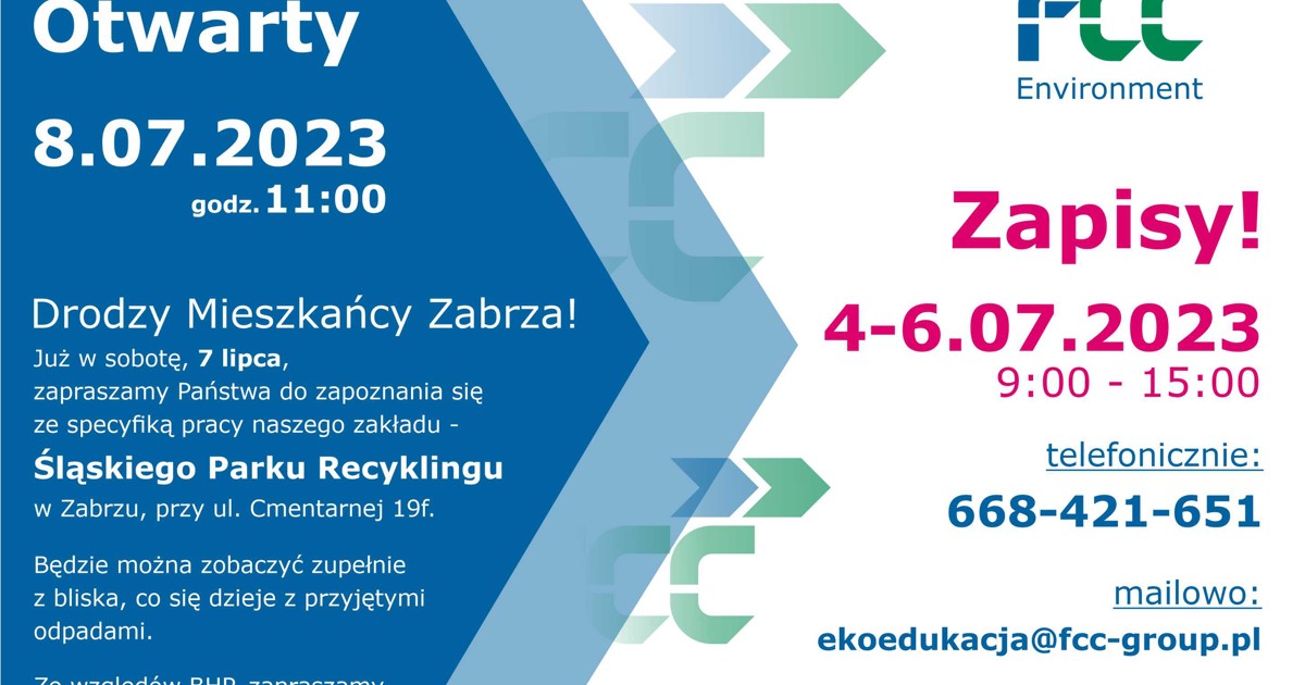 Dzień Otwarty w Śląskim Parku Recyklingu 8 lipca 2023r.